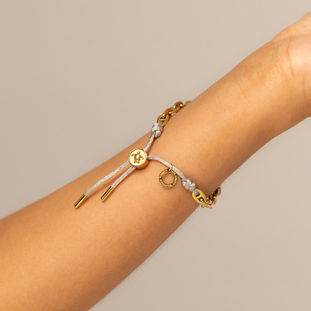 Turtle Anchor Chain Armband Gold Grau – Paul Hewitt